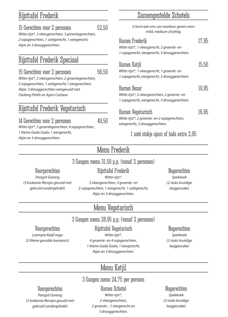 Menu - Toko Frederik